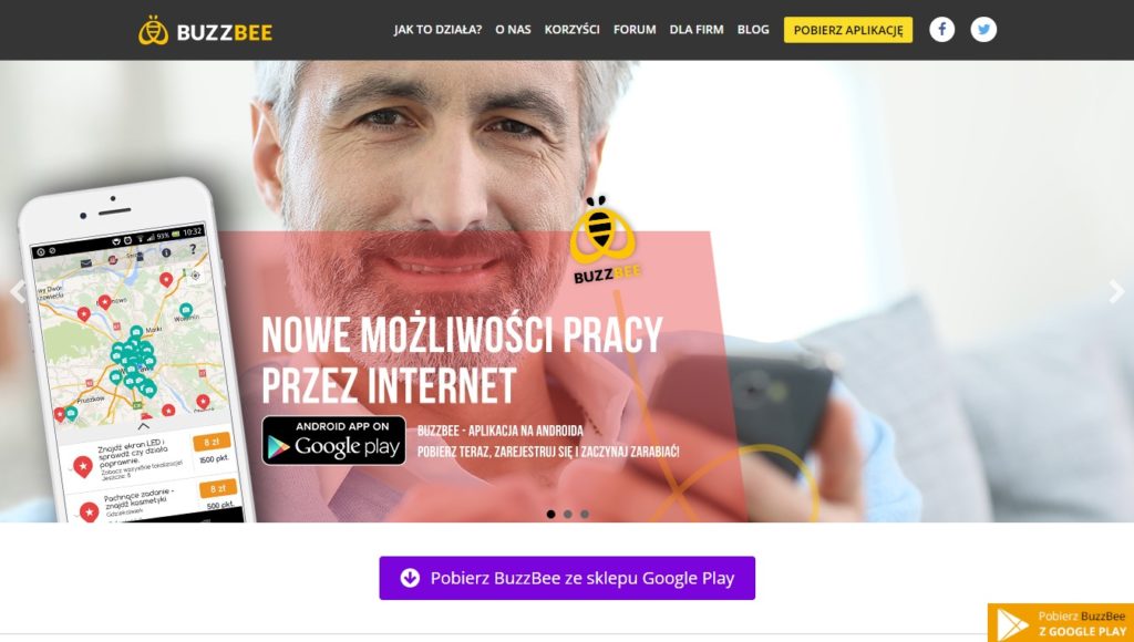 Tajemniczy klient - BuzzBee- Aplikacja do zarabiania pieniędzy